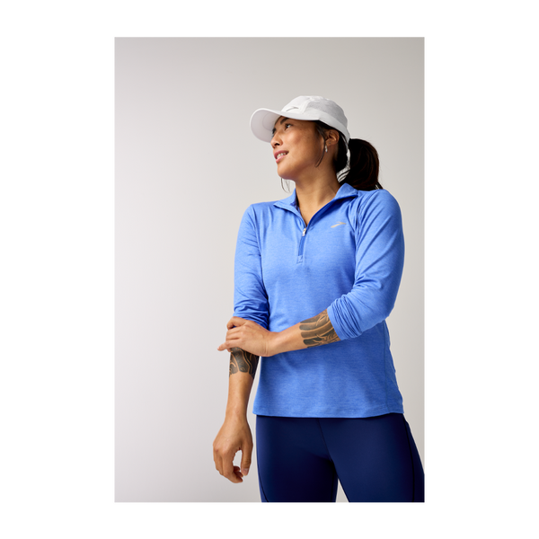 Brooks Women's Dash 1/2 Zip 2.0 Heather Bluebell - Play Stores Inc