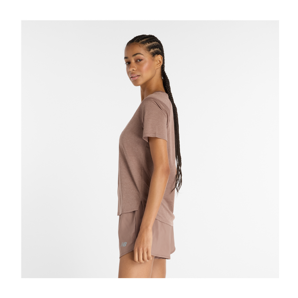 New Balance Women's Athletics T-Shirt Earth Shadow Heather - Play ...
